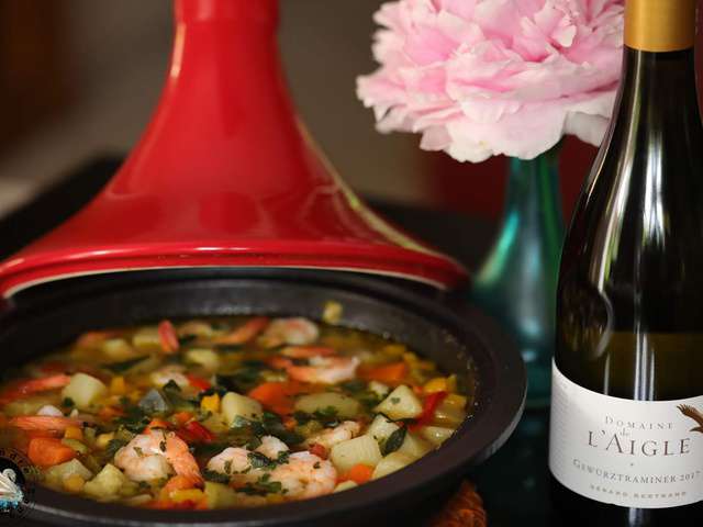 Recettes de Tajine de crevettes de A Prendre Sans Faim