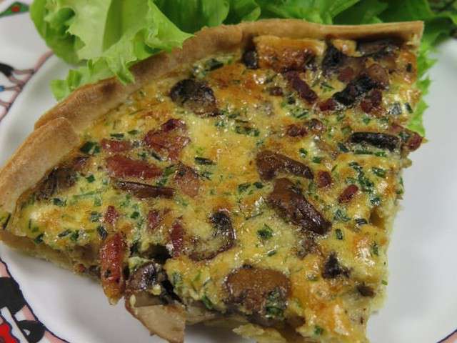 Recettes de Quiche aux lardons et Champignons