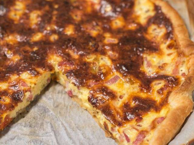 Recettes de Quiche aux lardons et Oignons