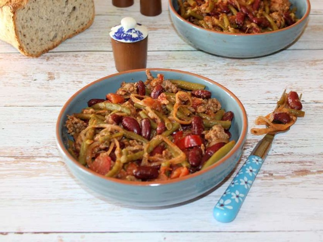 Recettes de Boeuf haché et Haricots rouges