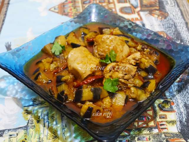 Recettes de Tajine de Poulet aux Aubergines