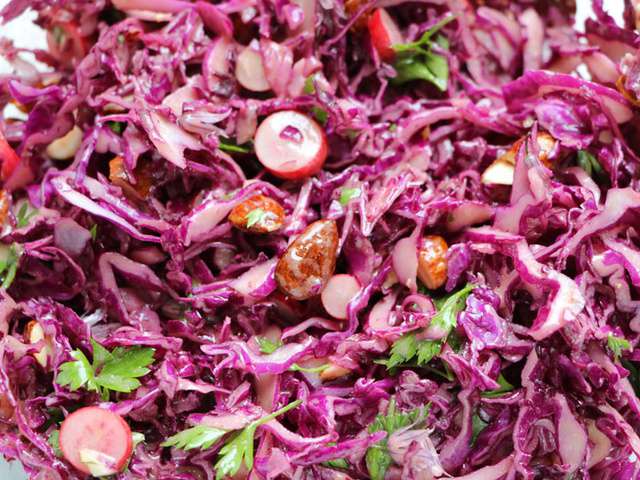 Recettes de Salade de chou rouge et Amande