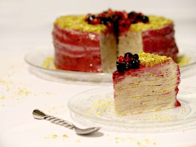 Recettes de Gâteau de Crepes et Fruits rouges