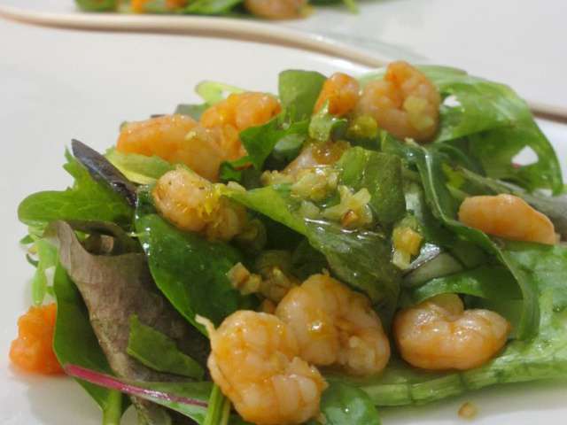 Recettes de Mesclun aux Crevettes