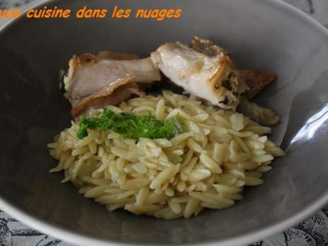 Recettes d'Orzo de douce cuisine dans les nuages