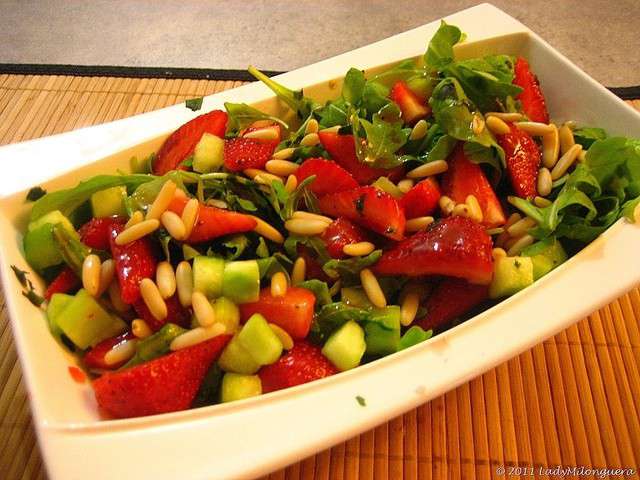 Recettes de Salade de fraises et Concombre