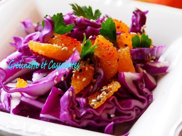 Recettes de Salade de chou rouge et Clémentine