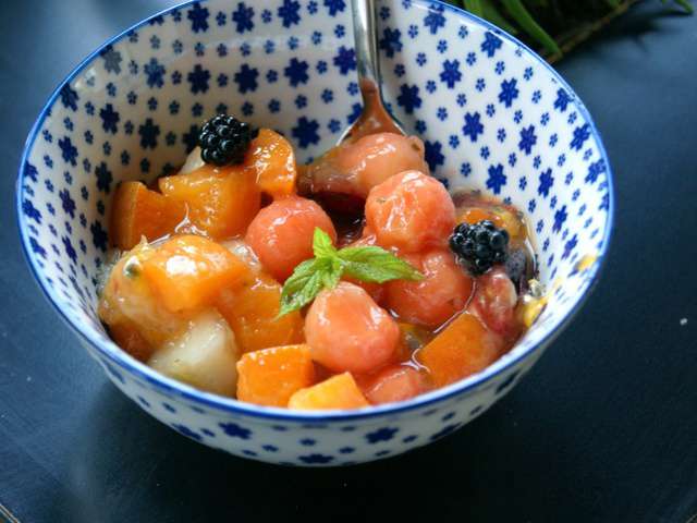 Recettes de Salade de fruits et Menthe