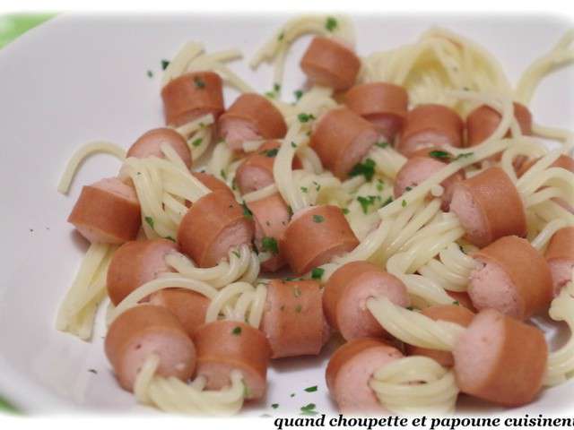 Recettes de Spaghetti et Knackis