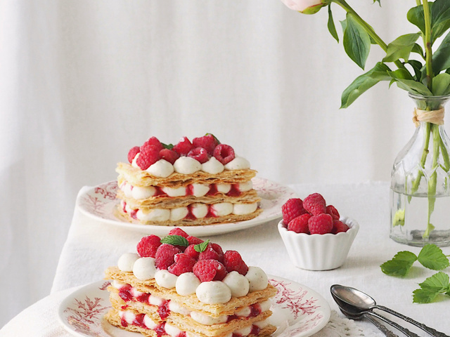 Recettes de Millefeuille et Framboises