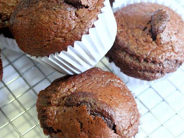 Recettes de Muffins au chocolat et Fondant