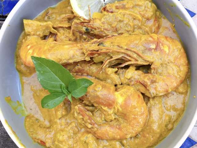 Recettes de Curry de crevettes et Lait de coco