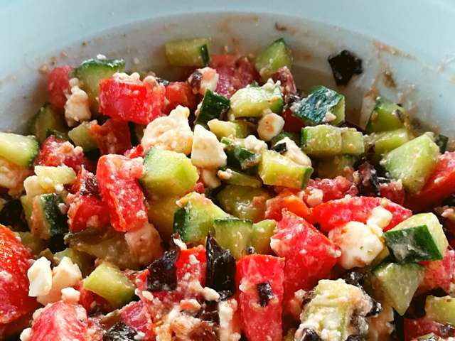 Recettes de Salade de tomates et Concombre
