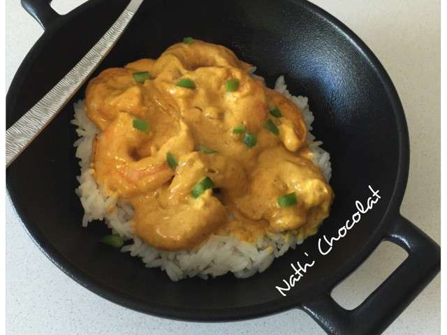 Recettes de Crevettes au curry de Nath'Chocolat