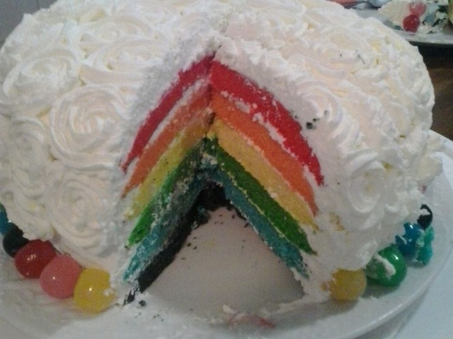 Recettes de Rainbow cake de Une Marmotte aux Fourneaux