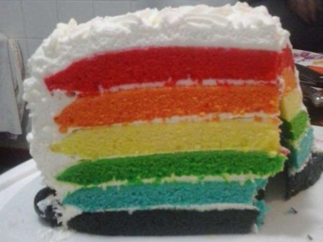 Recettes de Rainbow cake de Une Marmotte aux Fourneaux